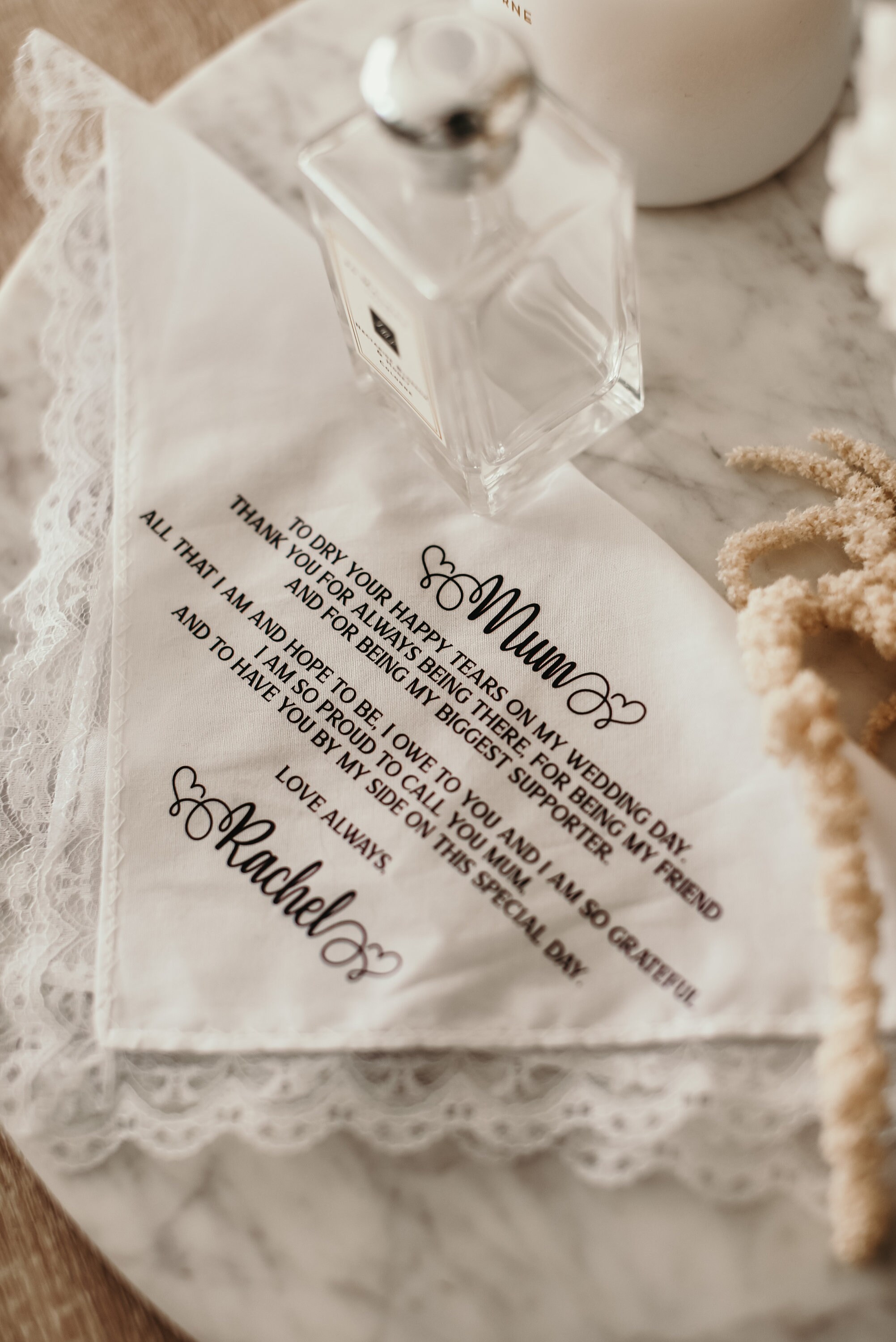 Personalised Handkerchiefs Heart Design - Etsy Australia