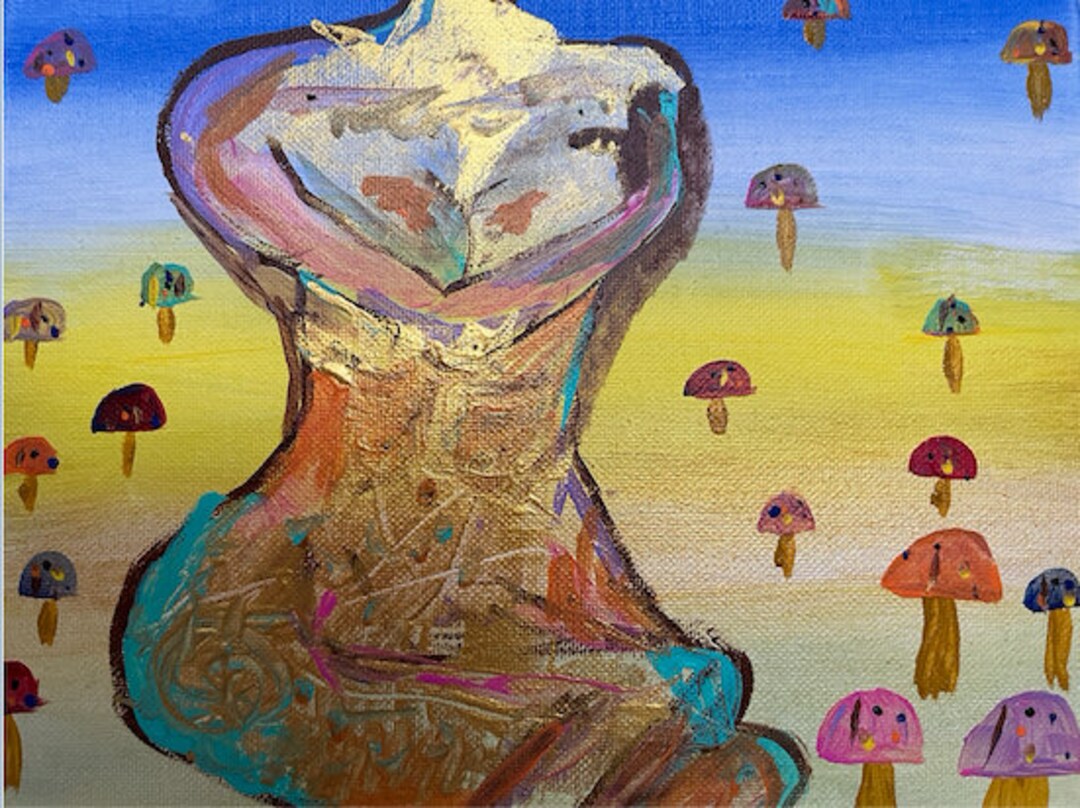 Grown Woman Doing Shrooms Acrylic Paint 8 X 10 in Surrealistic Abstract ...