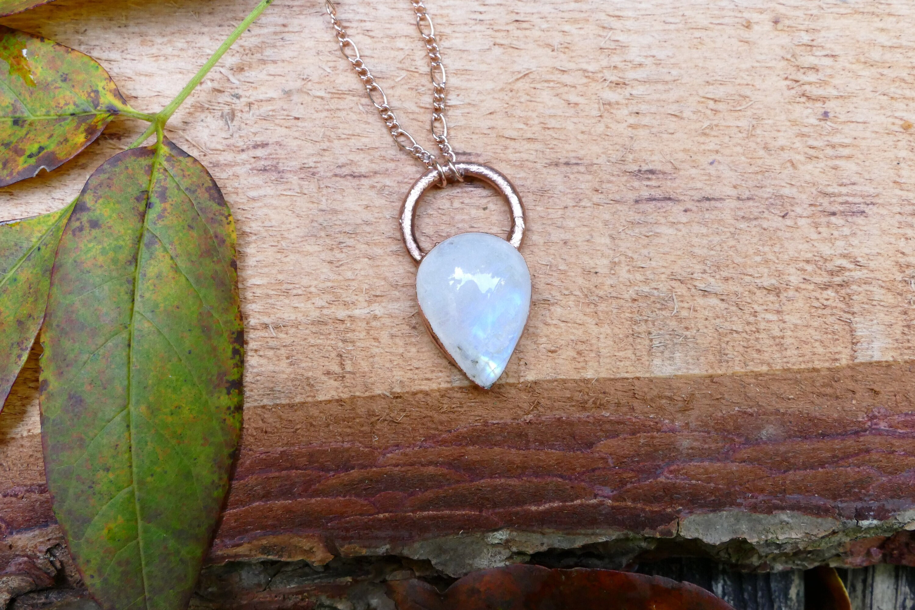 Moonstone Copper Amulet