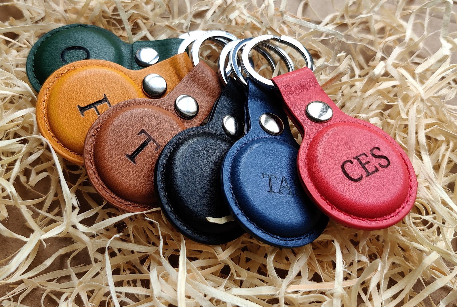 Personalised Brown Apple AirTag Case, Protective Air Tag Case Cover Key ...