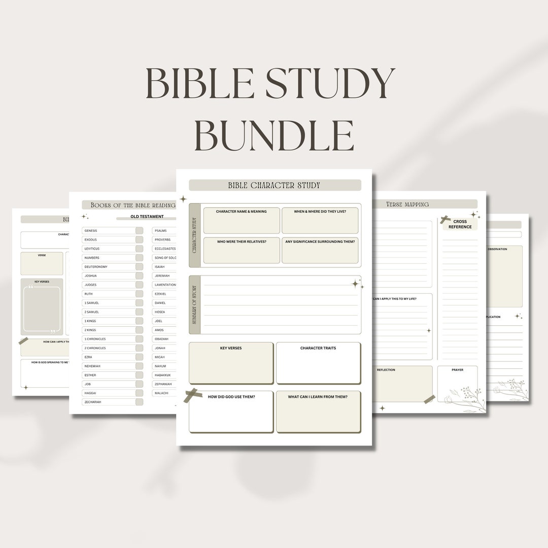 BIBLE STUDY GUIDE Printable I Bible Reading Tracker I Bible Study ...