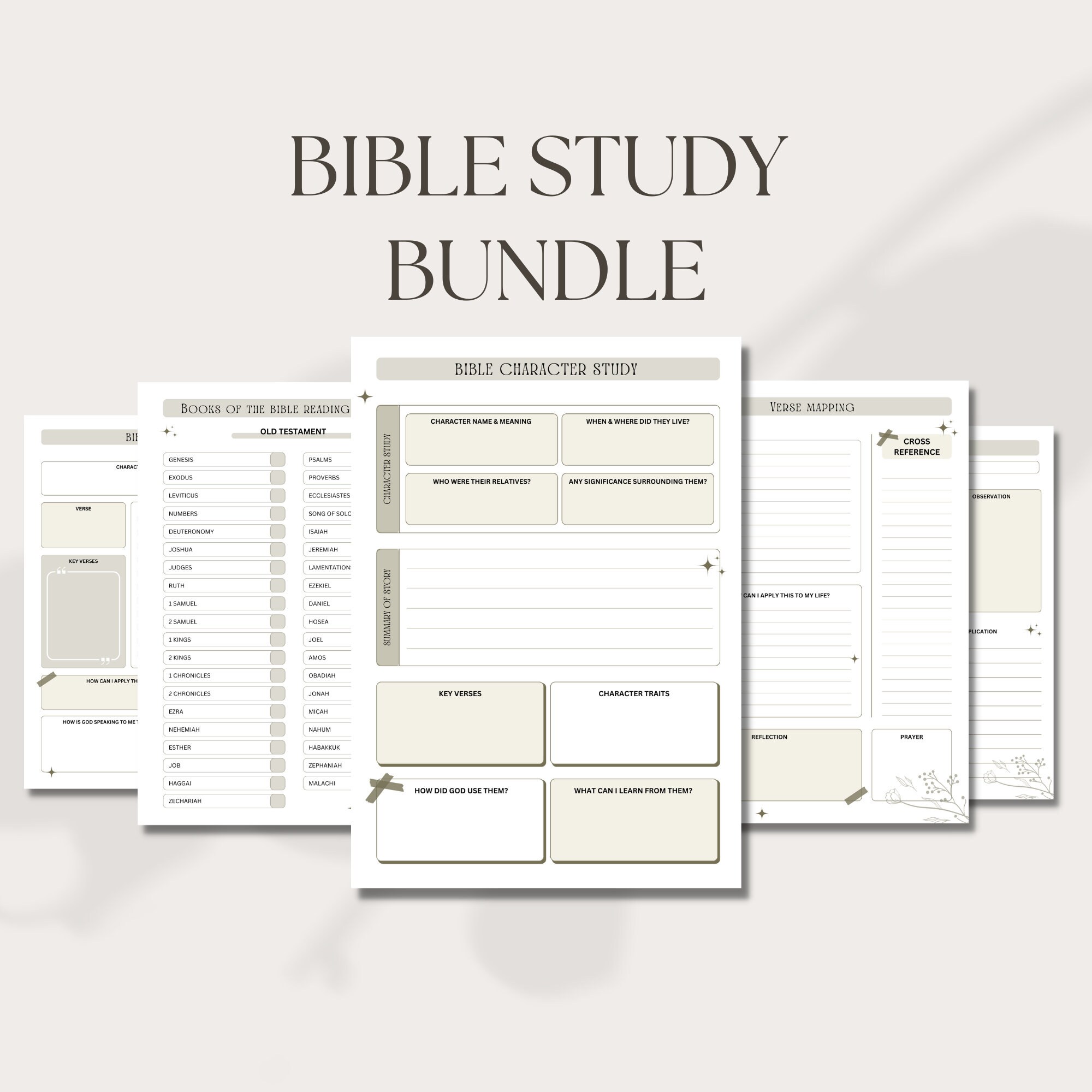 BIBLE STUDY GUIDE Printable I Bible Reading Tracker I Bible Study ...