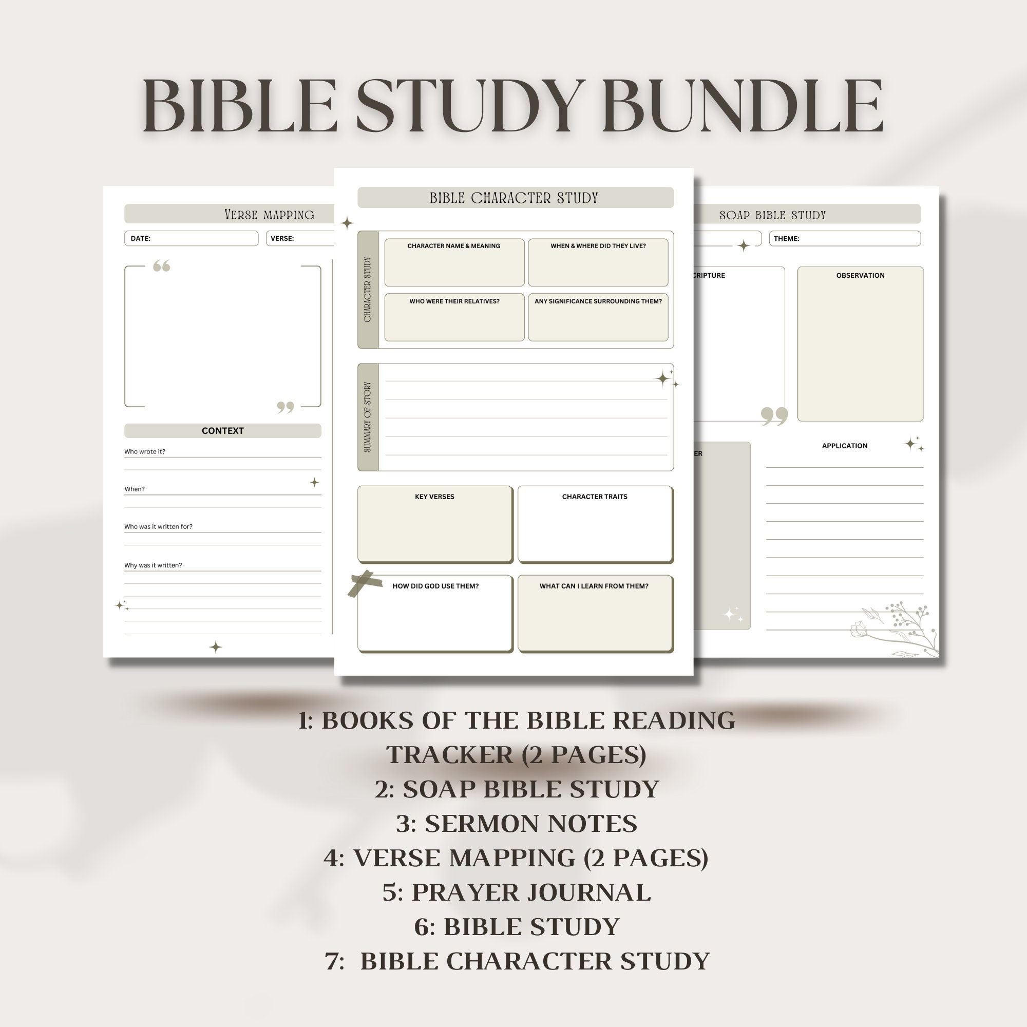 BIBLE STUDY GUIDE Printable I Bible Reading Tracker I Bible Study ...