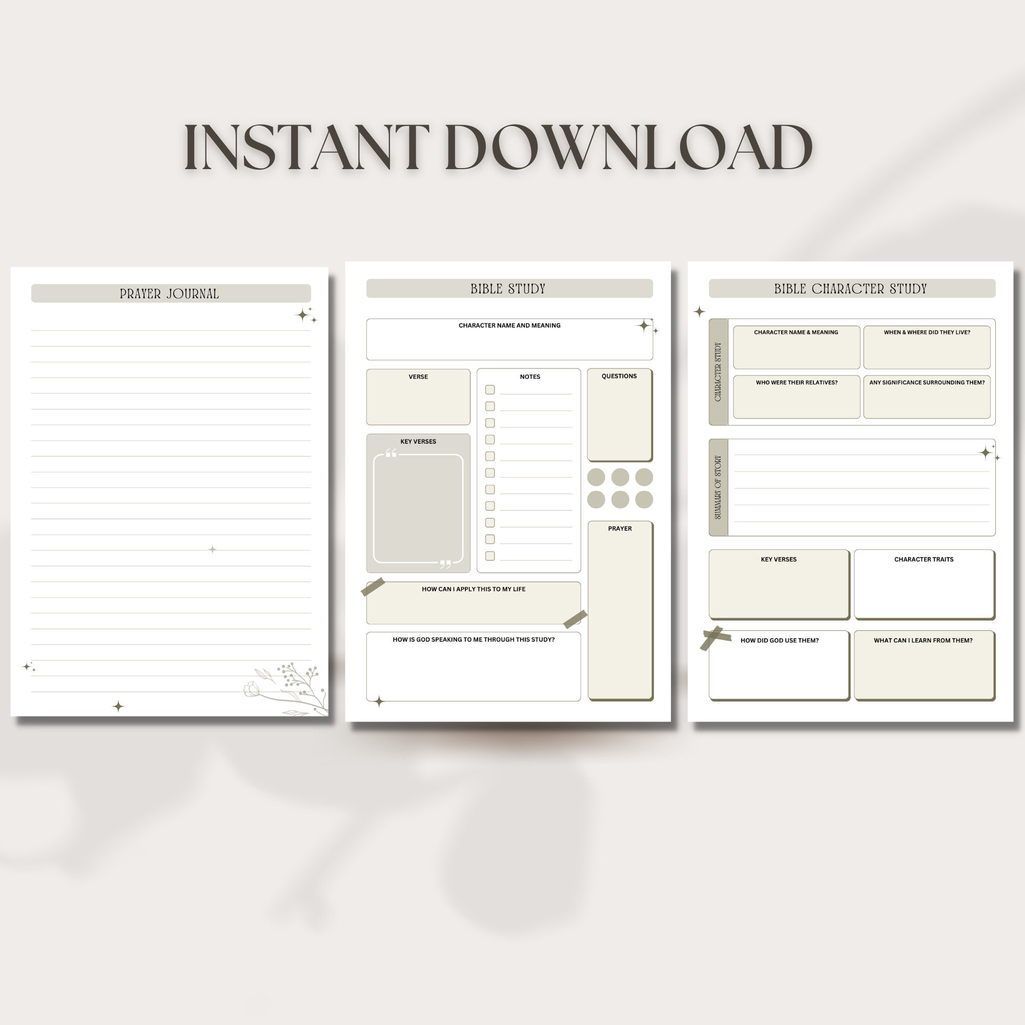 BIBLE STUDY GUIDE Printable I Bible Reading Tracker I Bible Study ...