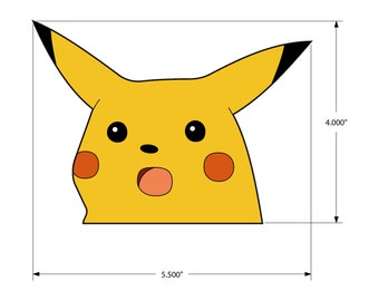 Shocked Pikachu Decal - Etsy