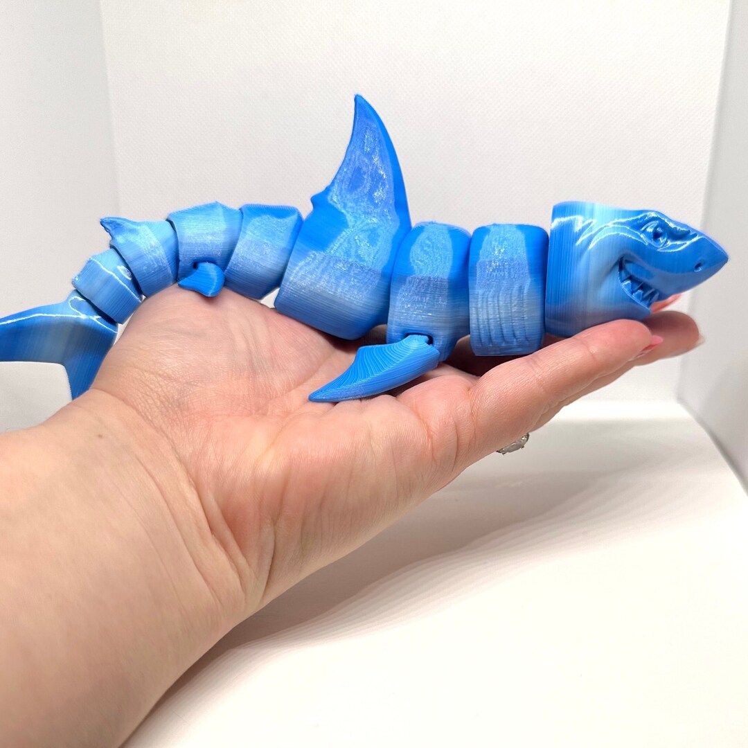 Fidget Shark, 3D Printed Sensory Toy, Ocean Lover Gift, Desk Pet, Fun ...