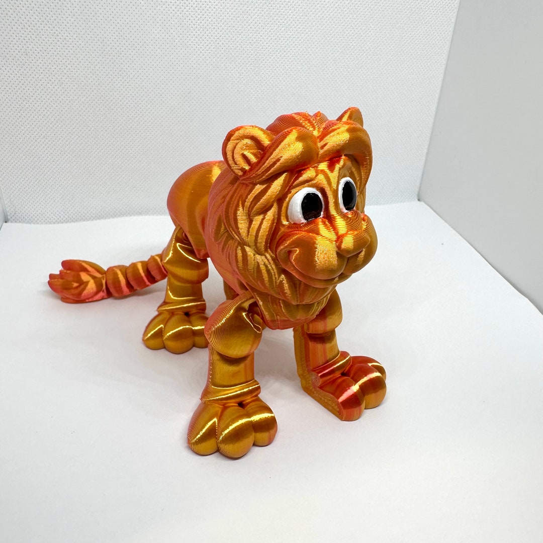 Lion Articulated Fidget Toy, Sensory Stress Toy, 3D Printed, Anxiety ...