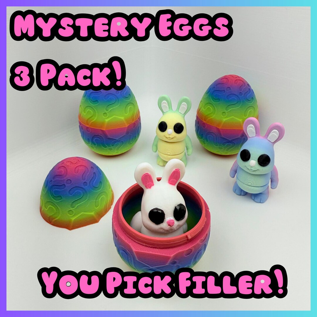 Mystery Easter Eggs 3 Pack: 3D Printed Easter Basket Fillers - Etsy