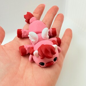 Cupid Cow Figurine 3D Printed Pink Cow With Red Accents Valentine's Day ...