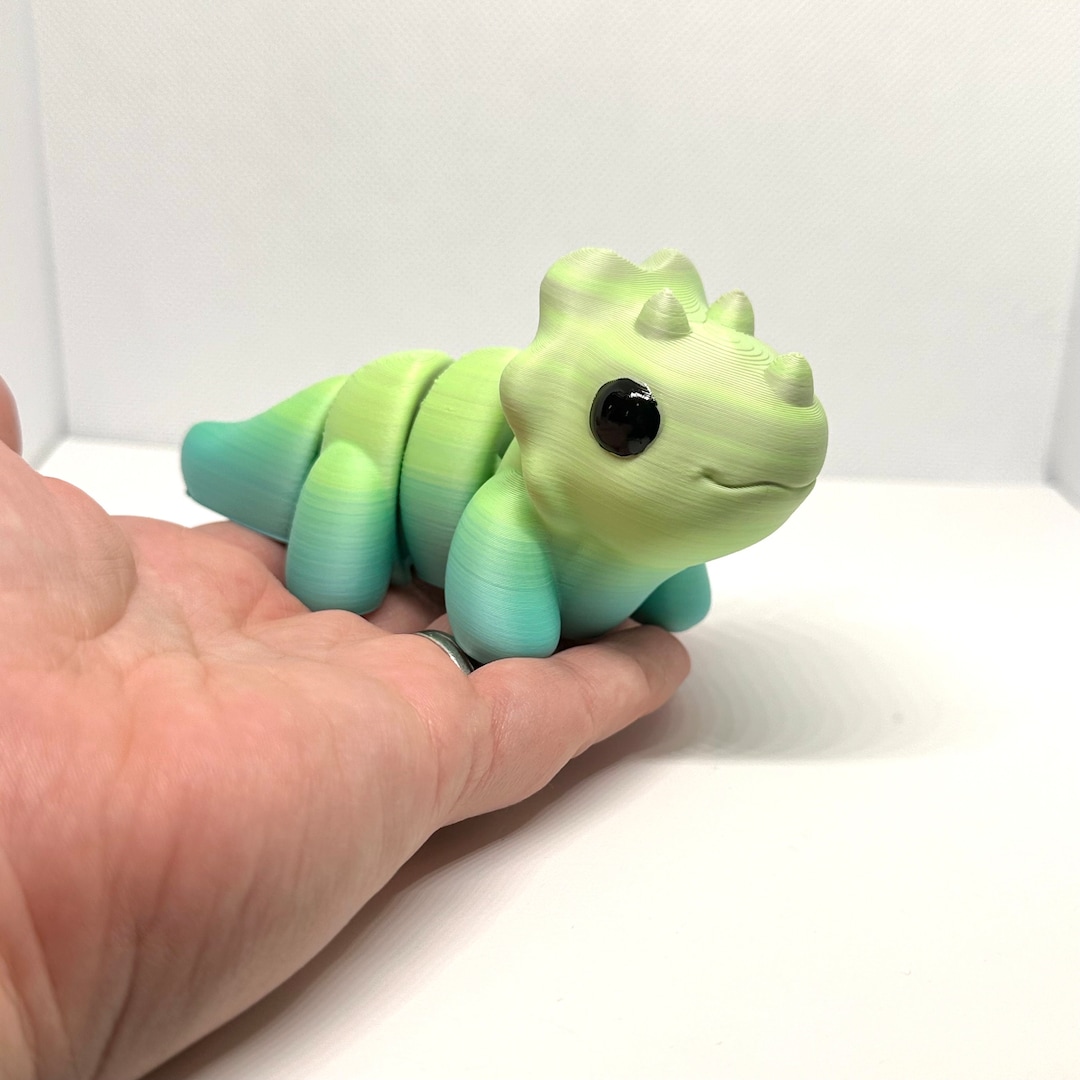 Baby Triceratops Dinosaur Figure, Sensory Fidget Desk Pet, 3D Printed ...