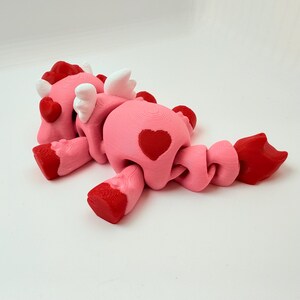 Cupid Cow Figurine | 3D Printed Pink Cow With Red Accents | Valentine's ...