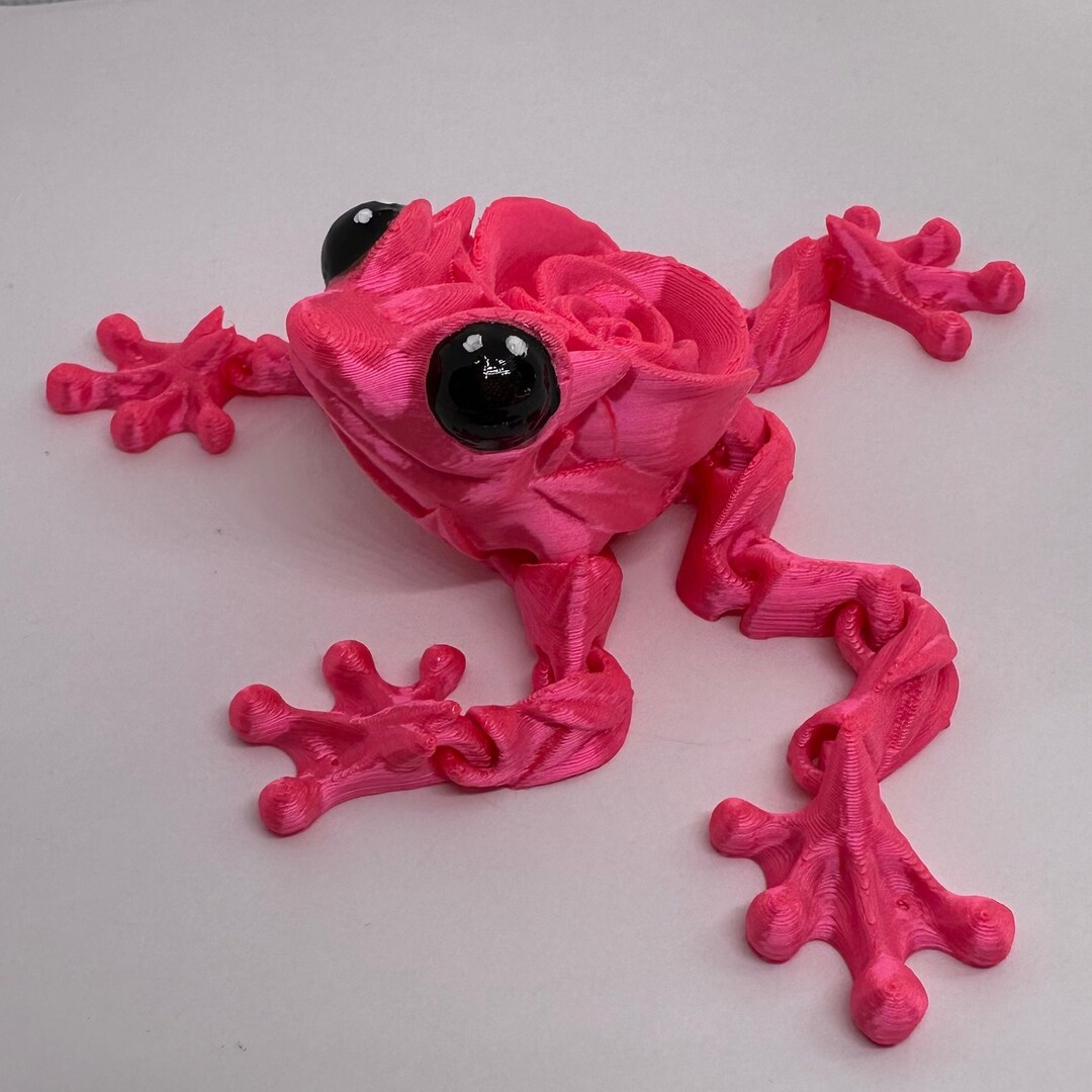 Hot Pink Rose Tree Frog | Interactive Tree Frog Toy | Movable Figure ...