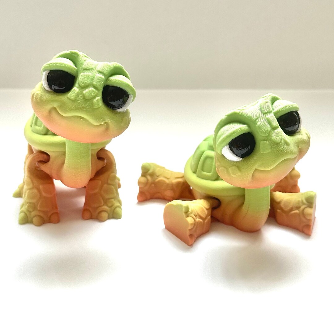 Baby Turtle Tortoise, Movable Figure Sensory, 3D Printed, Desk Pet ...