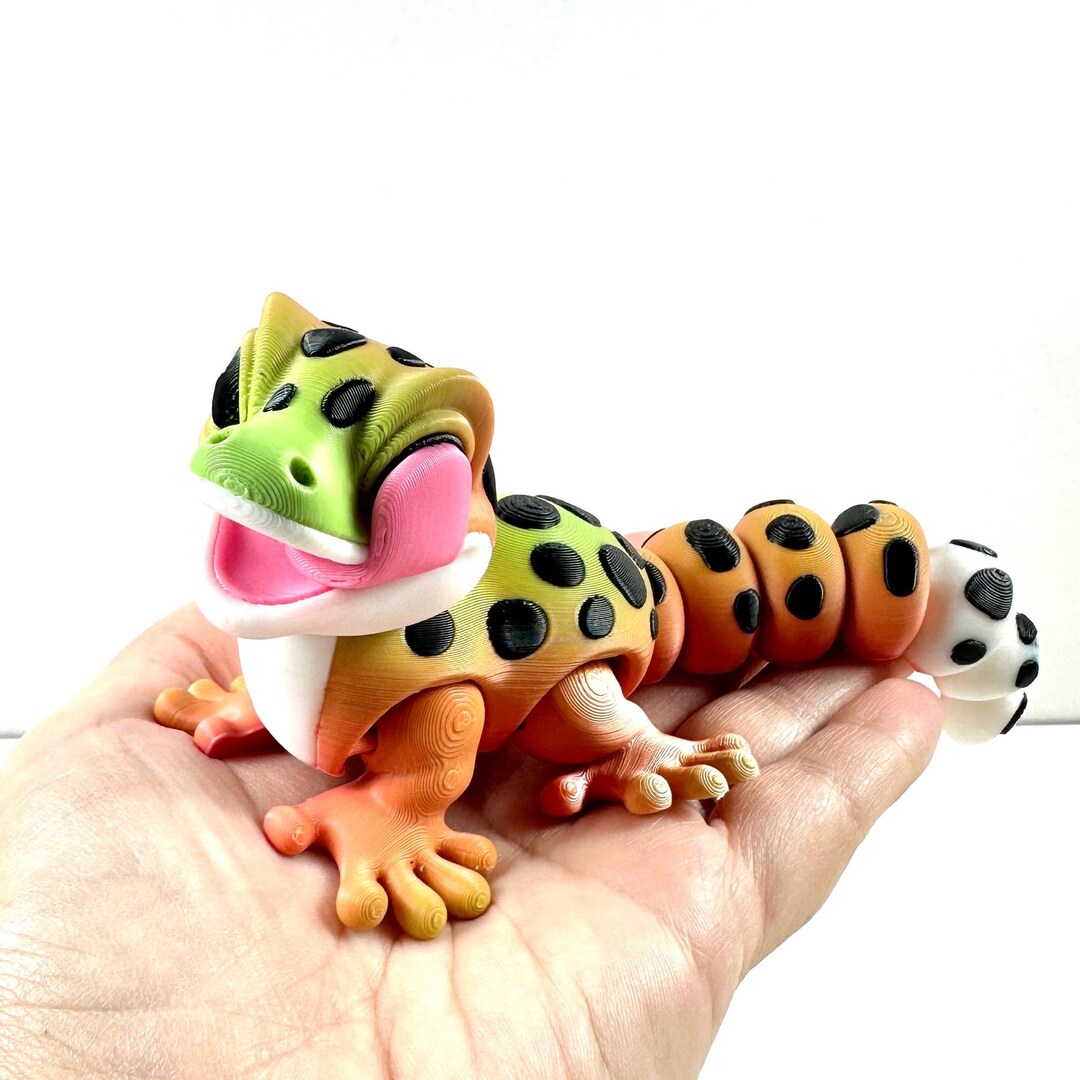 Leopard Gecko Lizard Figure Sensory Fidget Desk Pet 3D Printed Fidget ...