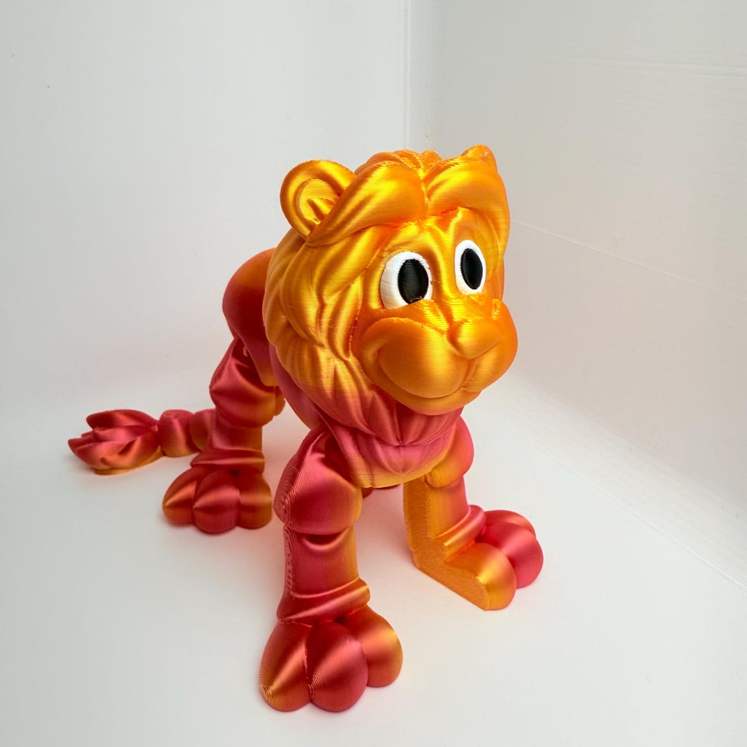 Lion Articulated Fidget Toy, Sensory Stress Toy, 3D Printed, Anxiety ...