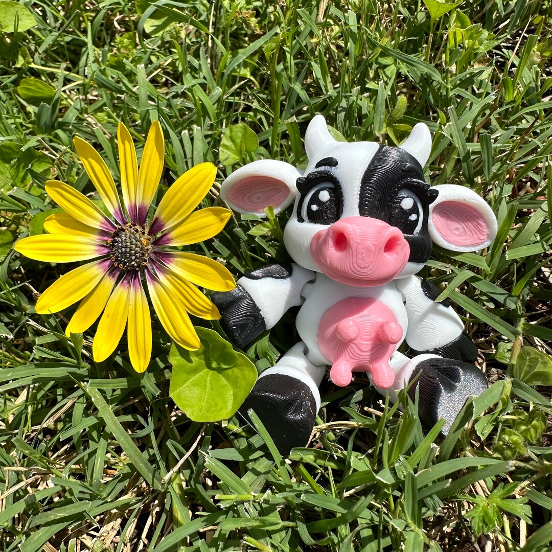 Dairy Cow Movable Figure Sensory Fidget, Farm Animal Toy, 3d Printed - Etsy