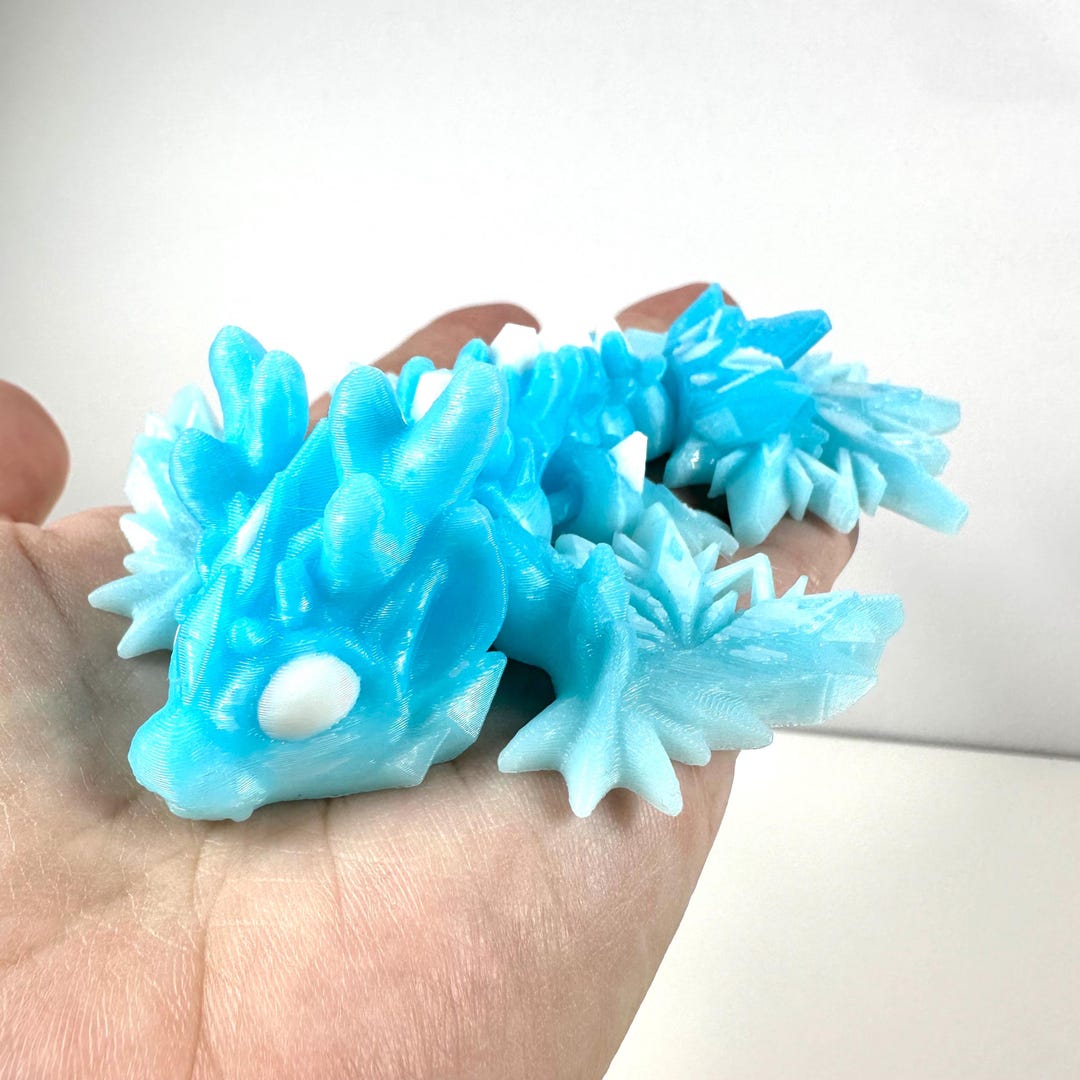 Pocket Winter Ice Dragon | Snow Dragon Wyvern Movable Figure | Sensory ...