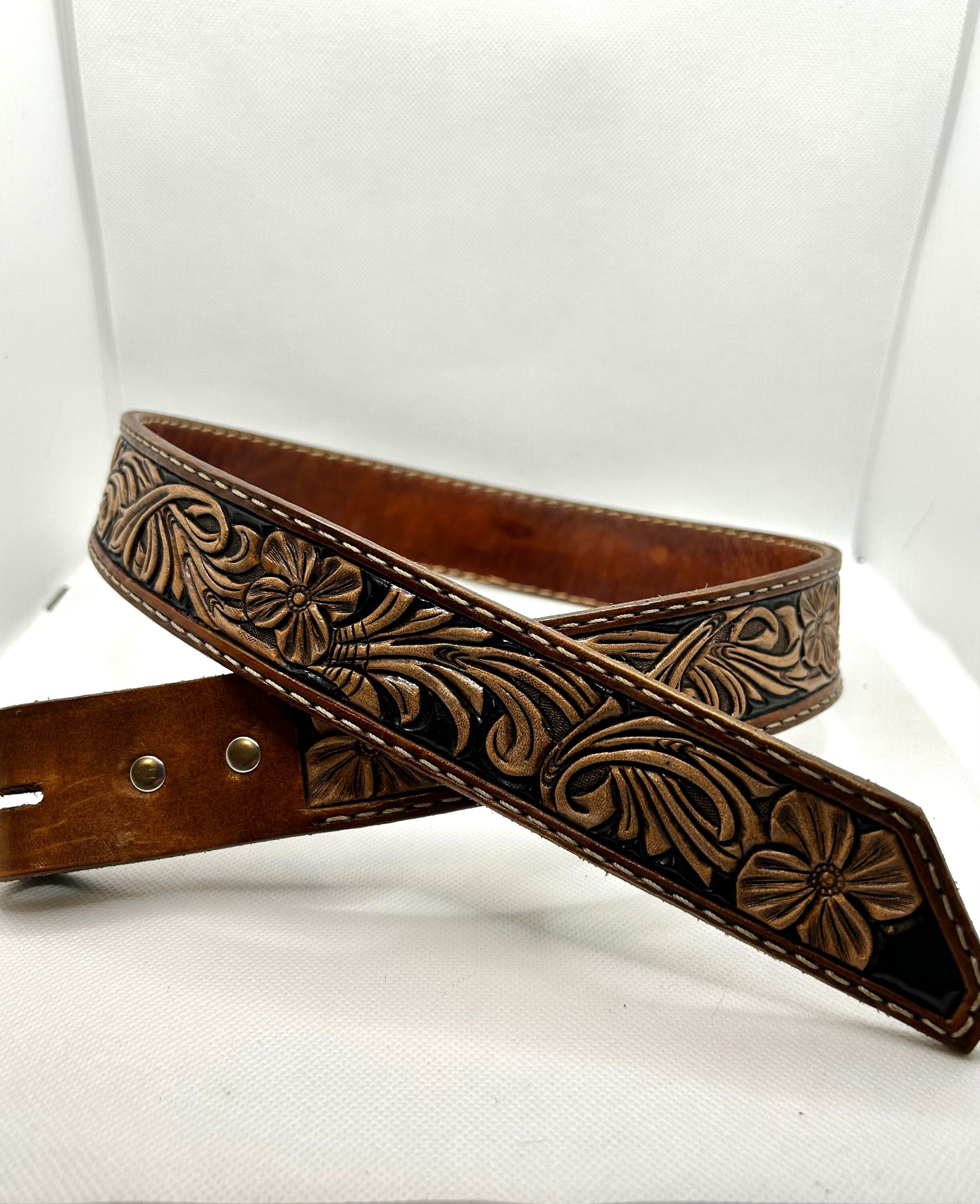 Custom Tooled Leather Belt, Tooled Leather Belt, Hand Tooled Leather ...