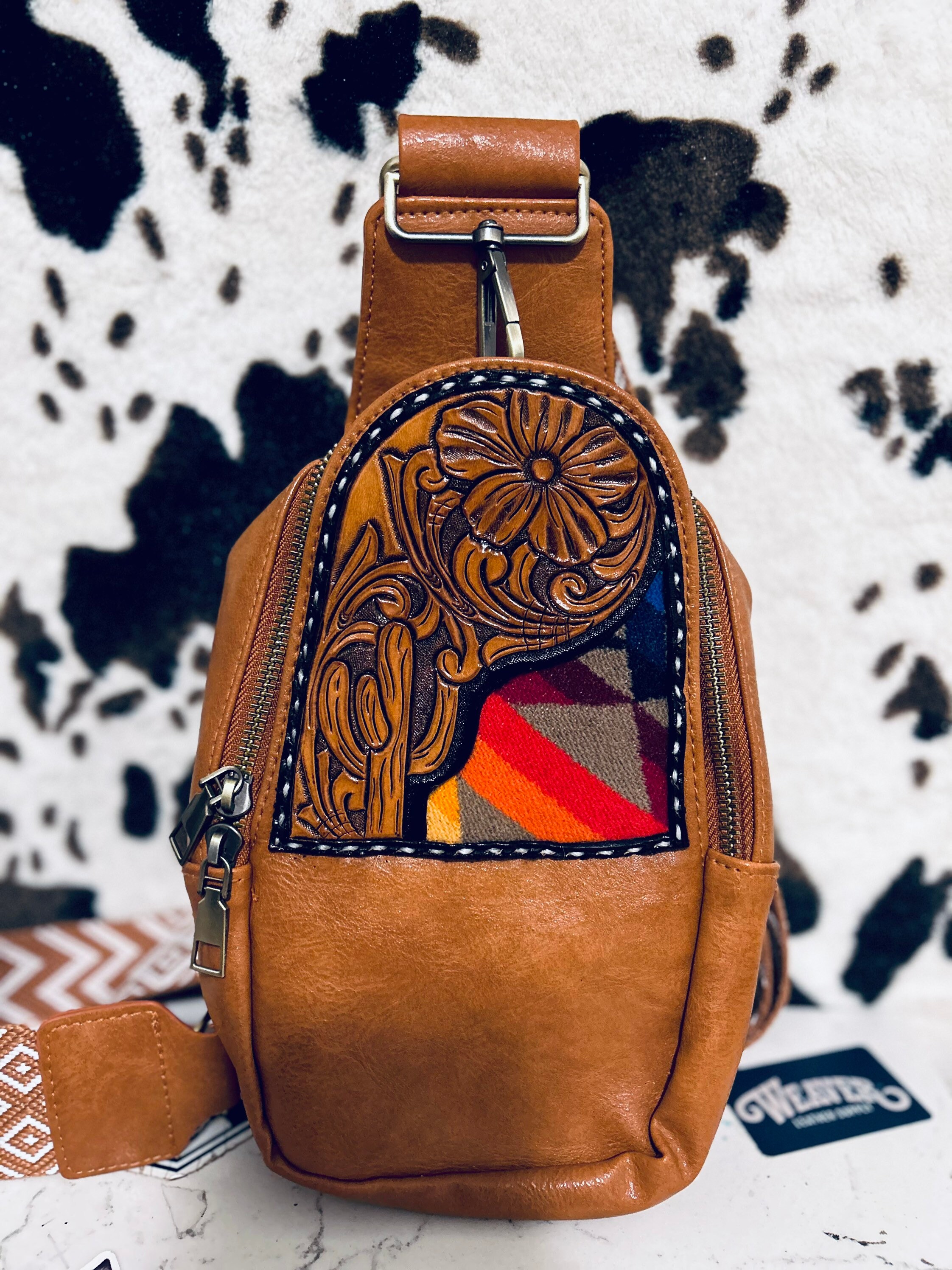 Tooled Leather Crossbody Bag Travel Bag Custom Tooled - Etsy