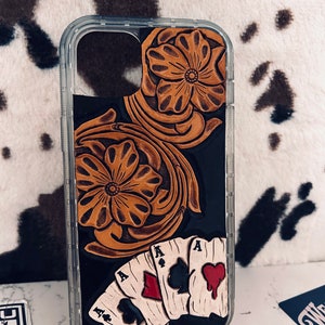 Tooled Leather Phone Case | Custom Tooled Leather Phone Case | Hand ...