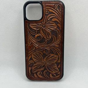 Tooled Leather Phone Case | Custom Tooled Leather Phone Case | Hand ...