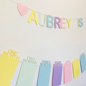 First Birthday Photo Banner Pastel Rainbow Banner 1st - Etsy UK