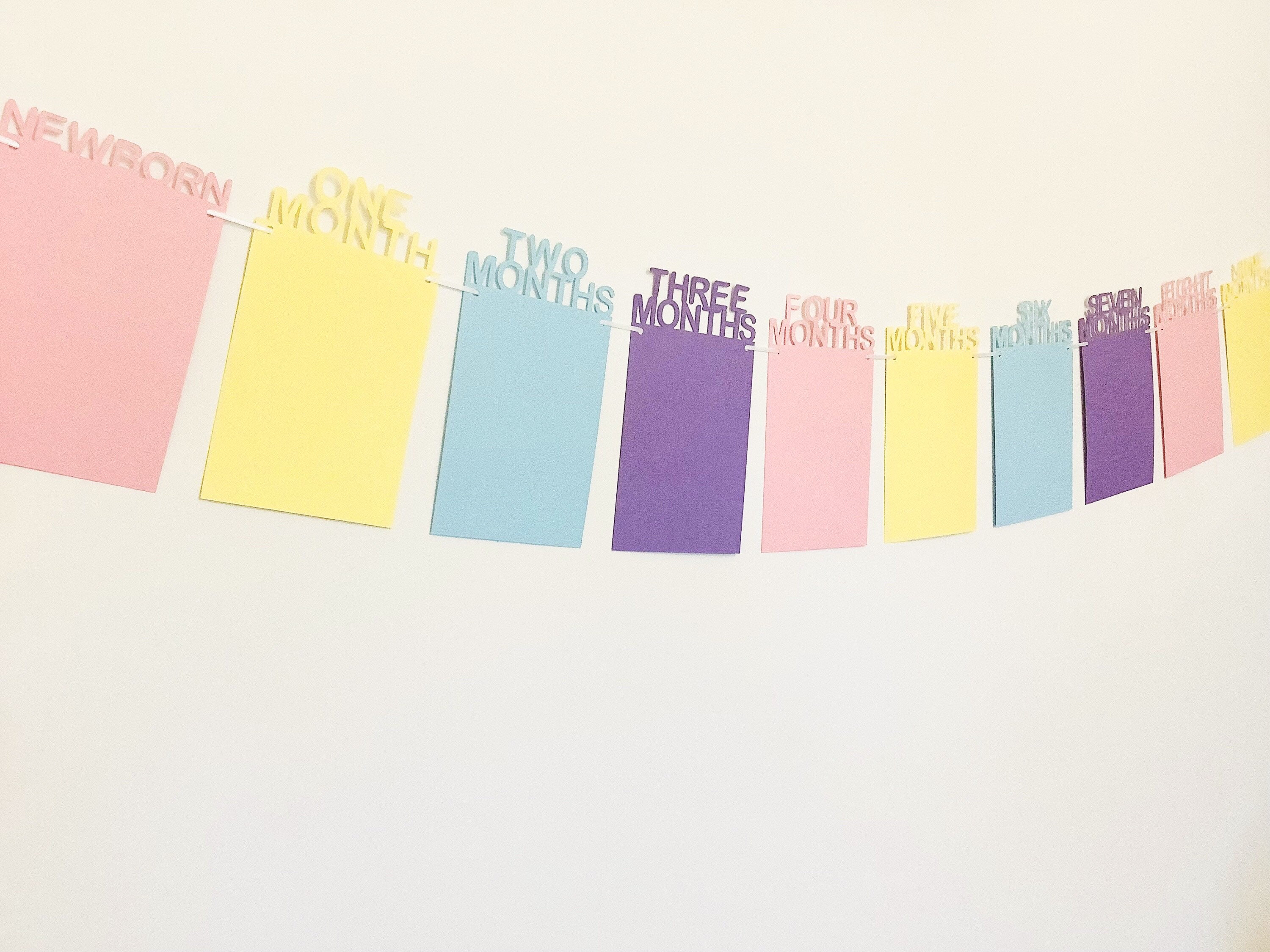 First Birthday Photo Banner Pastel Rainbow Banner 1st | Etsy