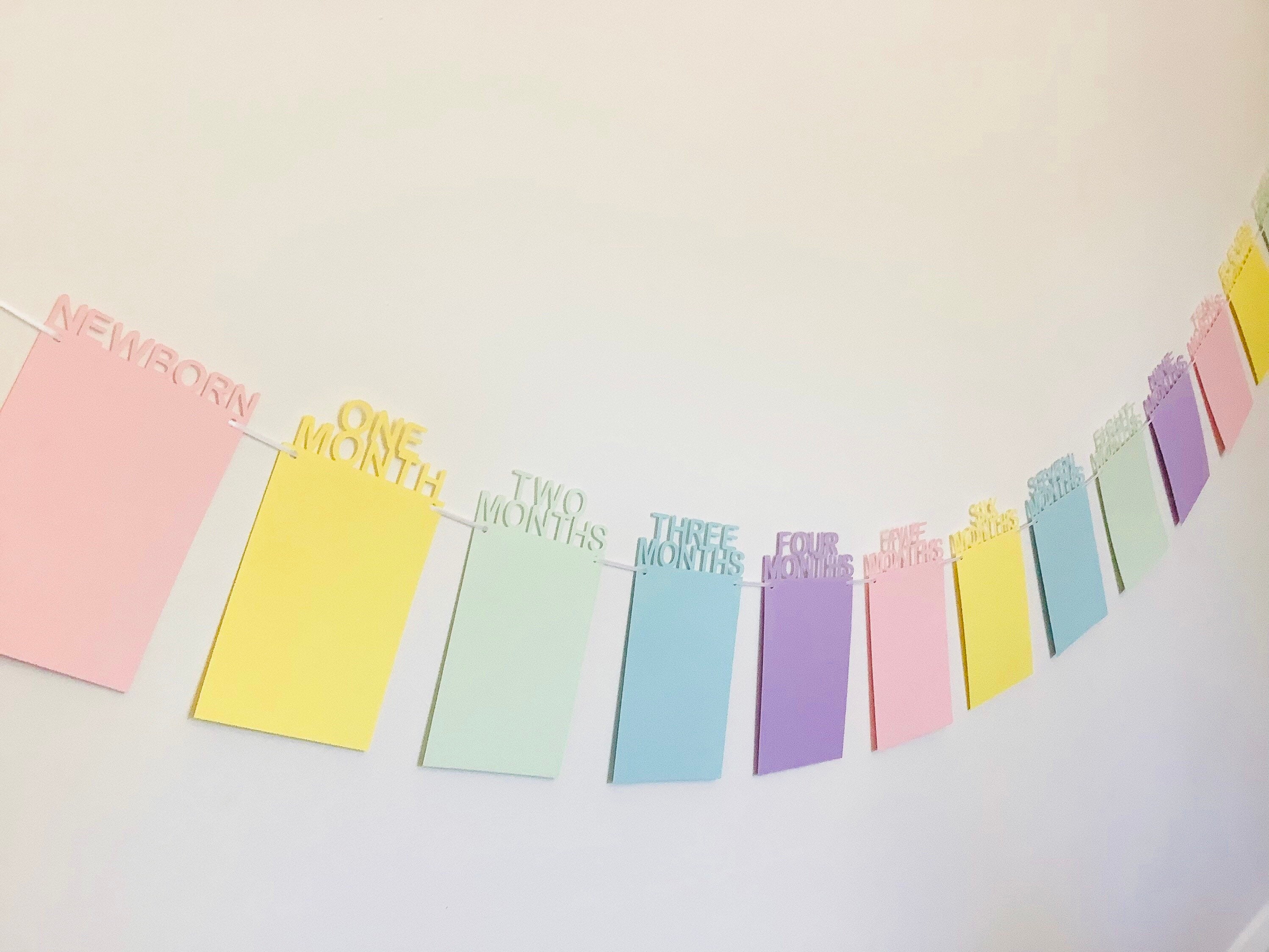 First Birthday Photo Banner Pastel Rainbow Banner 1st - Etsy UK