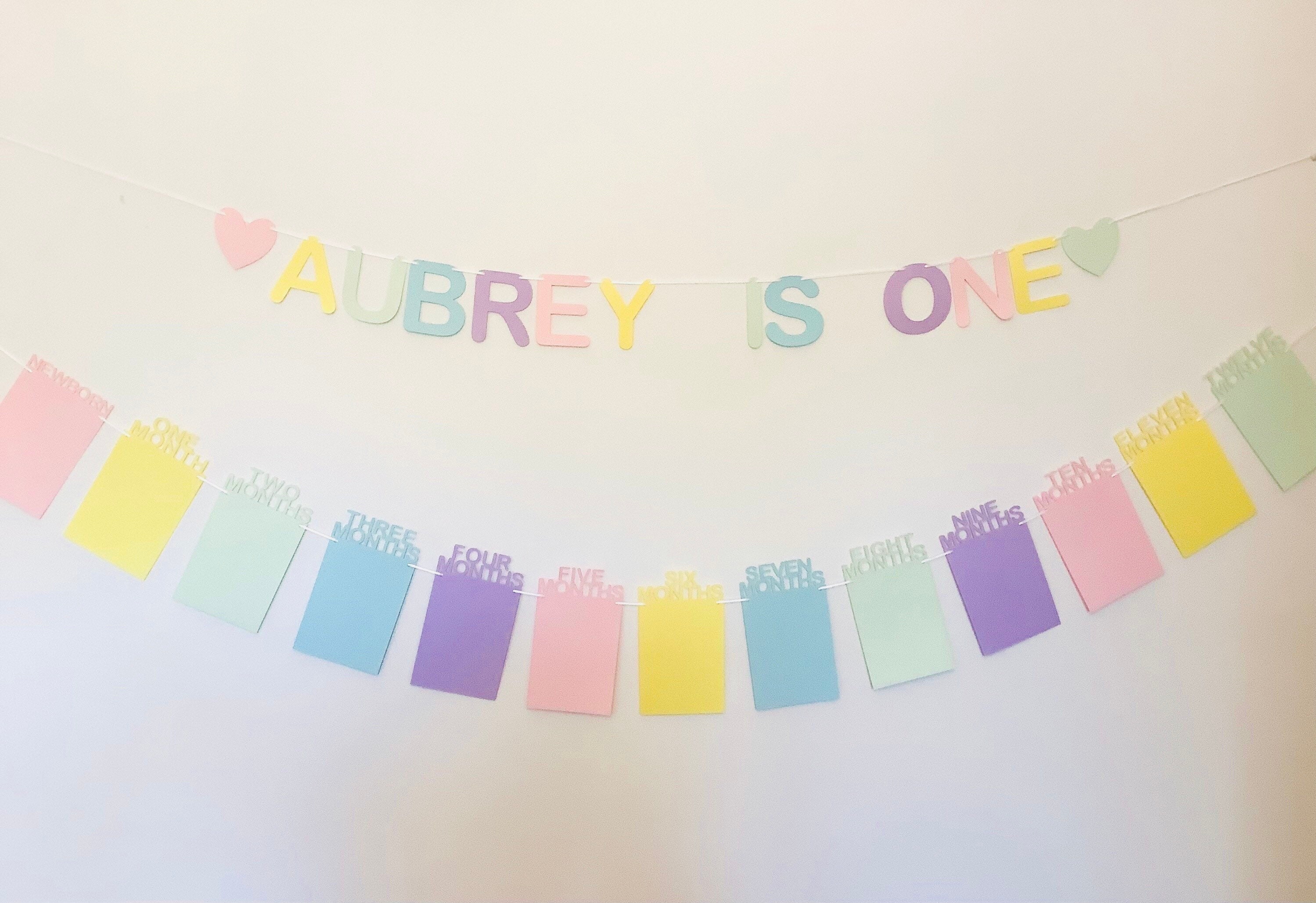 First Birthday Photo Banner Pastel Rainbow Banner 1st - Etsy UK