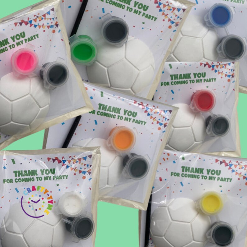 Football Mad Party Bags Paint Your Own Football Thank You - Etsy
