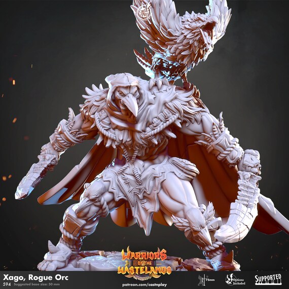 Xago the Orc Rogue D&D 3D Printed HD Resin Miniature - Etsy