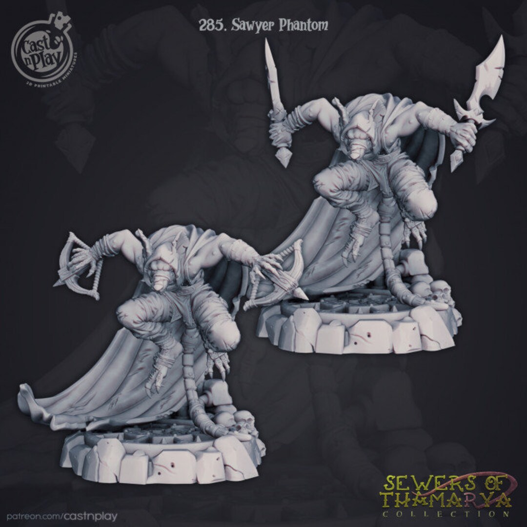 Sewer Phantom D&D 3D Printed HD Resin Miniature Cast N Play Pathfinder ...