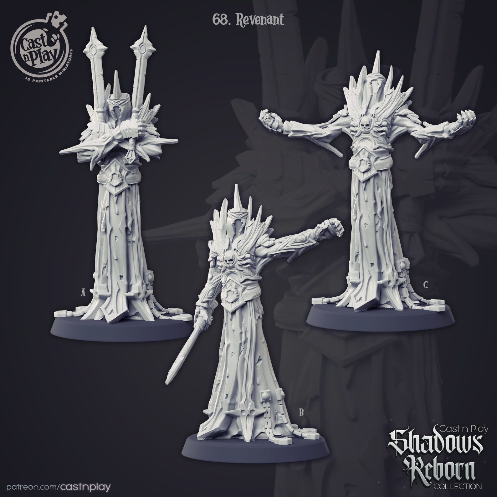 Revenant D&D Miniature Ghost Quest Enemy Boss - Etsy