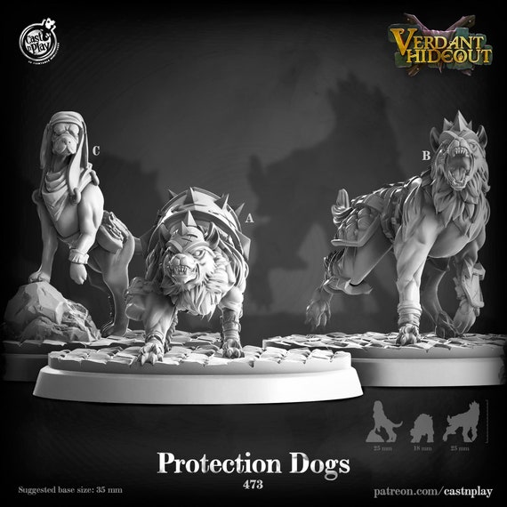 Protection Dogs D&D Miniature Animals Hound Beast - Etsy