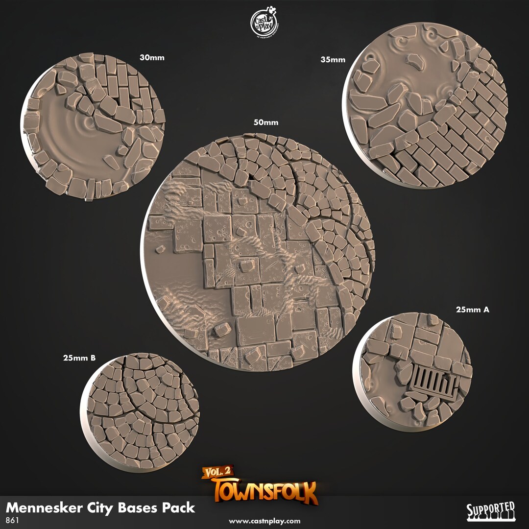 Mennesker City Bases Pack D&D Miniature Townsfolk NPC Lady Men People ...