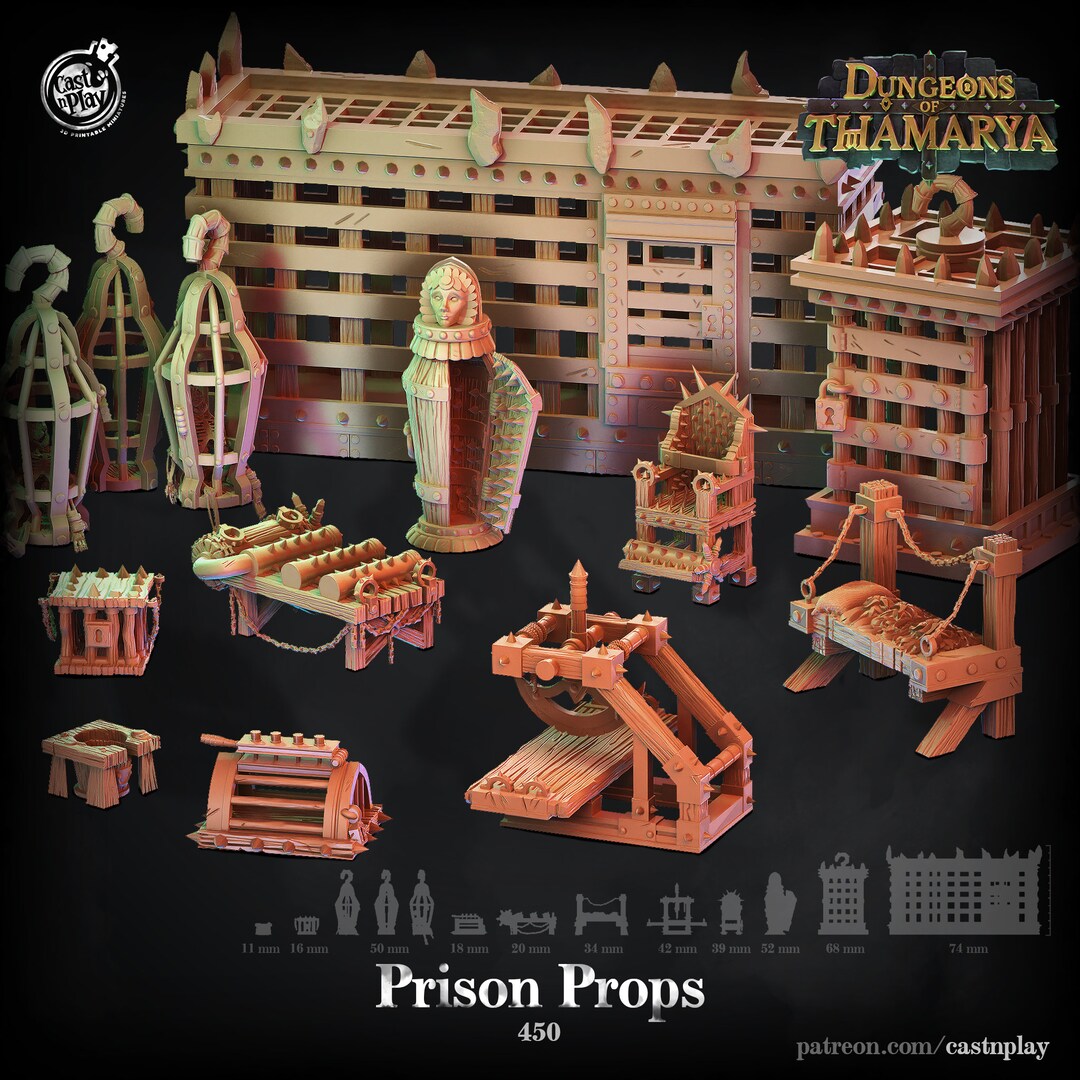 Dungeon Props Prop D&D 3D Printed HD Resin Miniature Cast N Play ...
