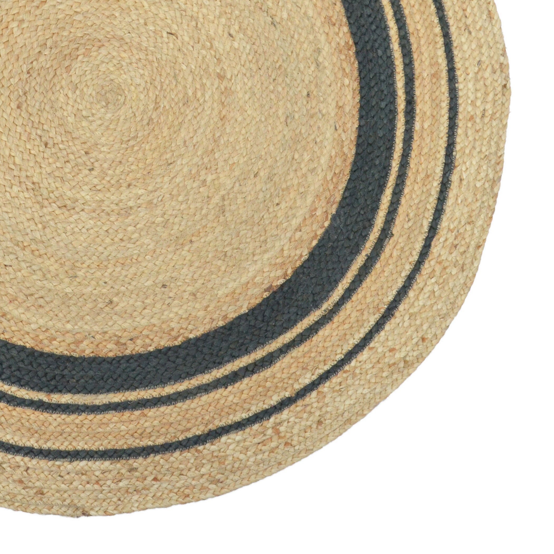 4x4, 5x5, 6x6, 9x9 Natural Jute Braided Rug, Jute Border Round Rug ...