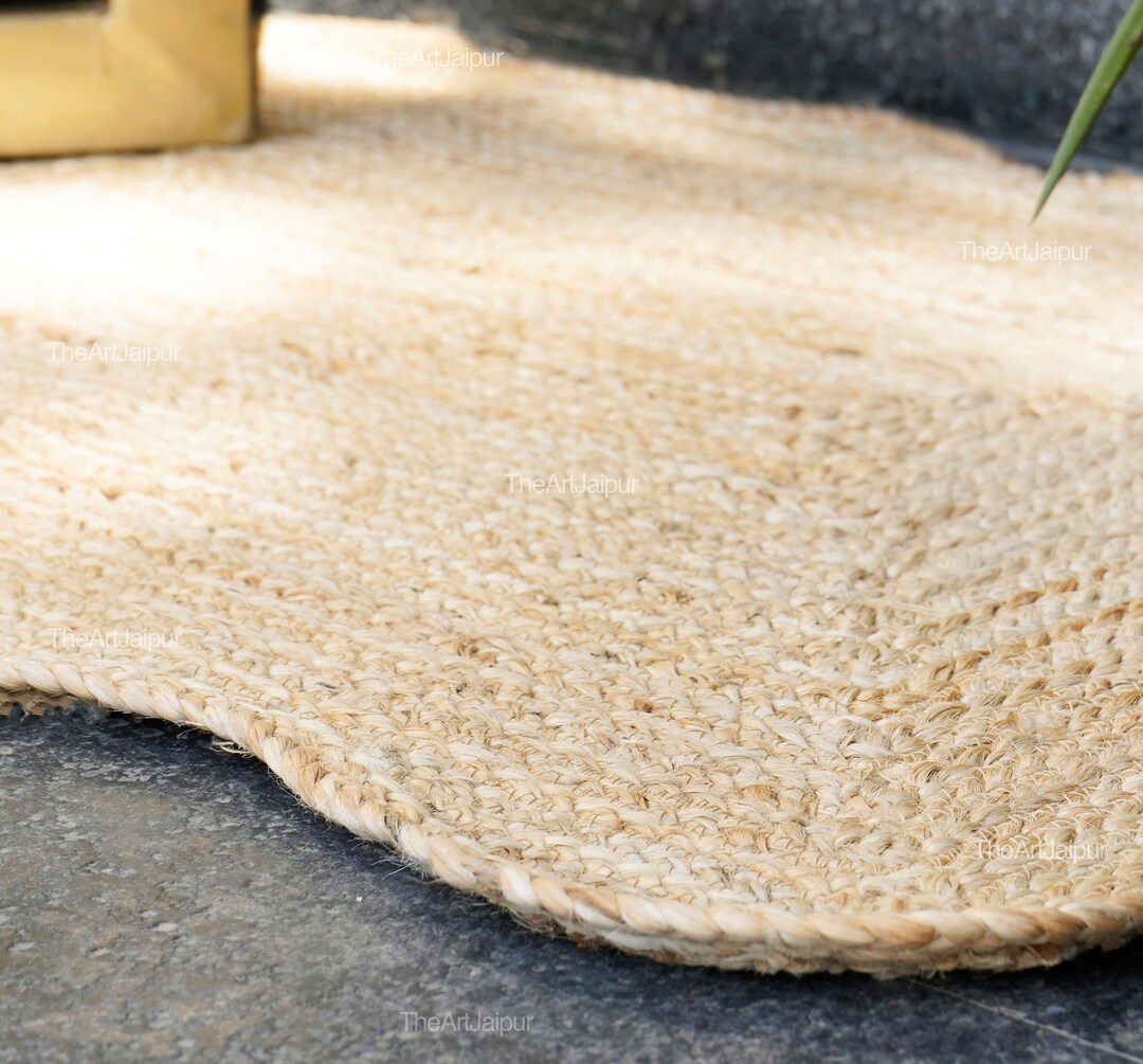 Jute Wave Rug, Wave Pattern Natural Jute Rug, Home Living Decorative ...