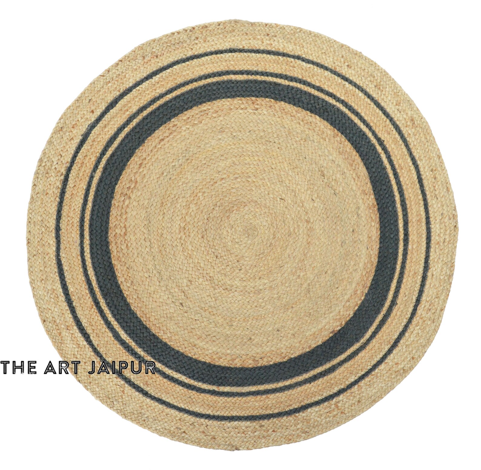 4x4, 5x5, 6x6, 9x9 Natural Jute Braided Rug, Jute Border Round Rug ...
