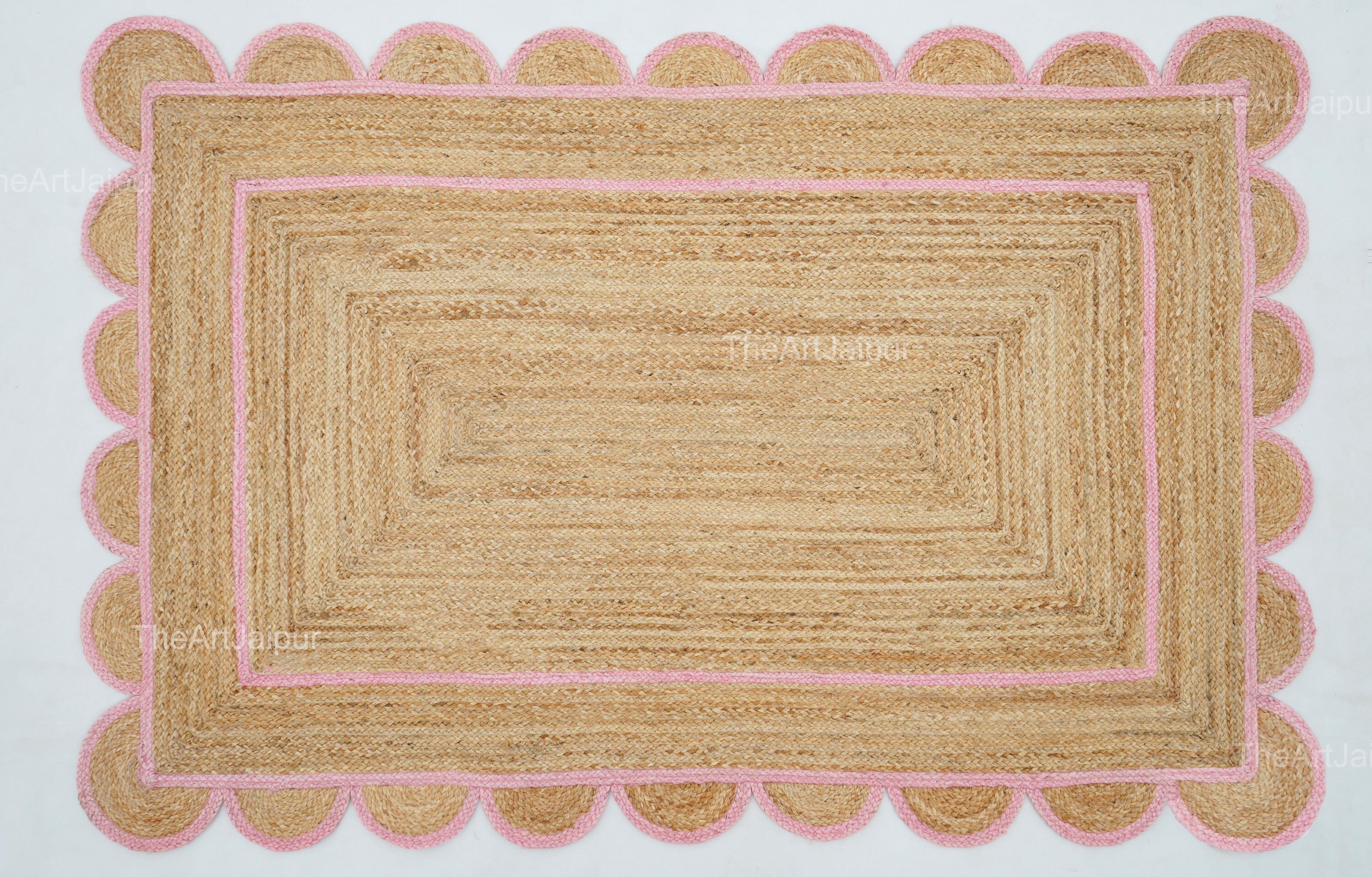 Jute Scalloped Rug, Natural Area Rug, Scallop Jute Rug, Bohemian Rug ...