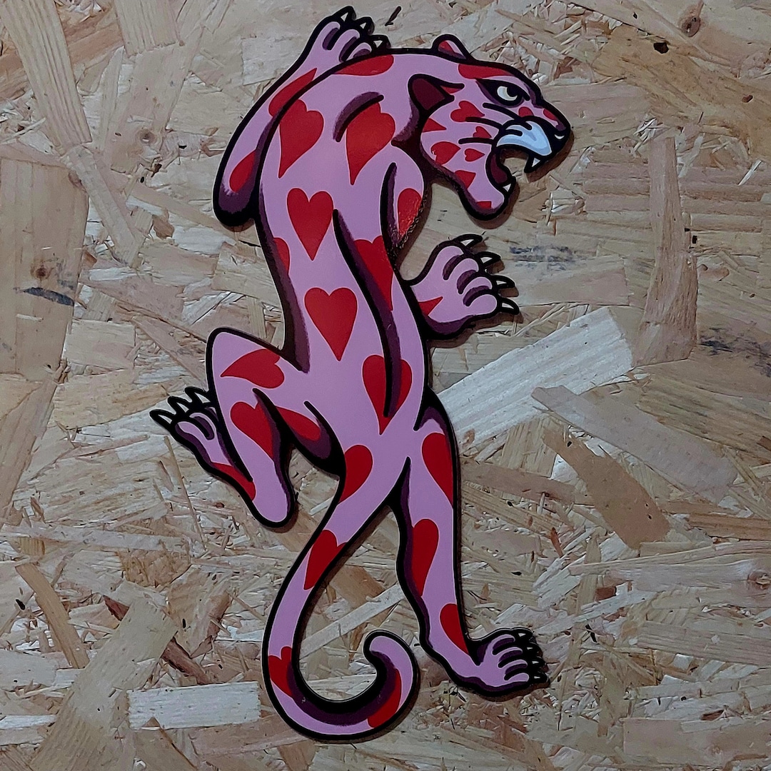 Pink Heart Panther Art Pink Panther Wall Art Pink Panther Decor by Wall ...