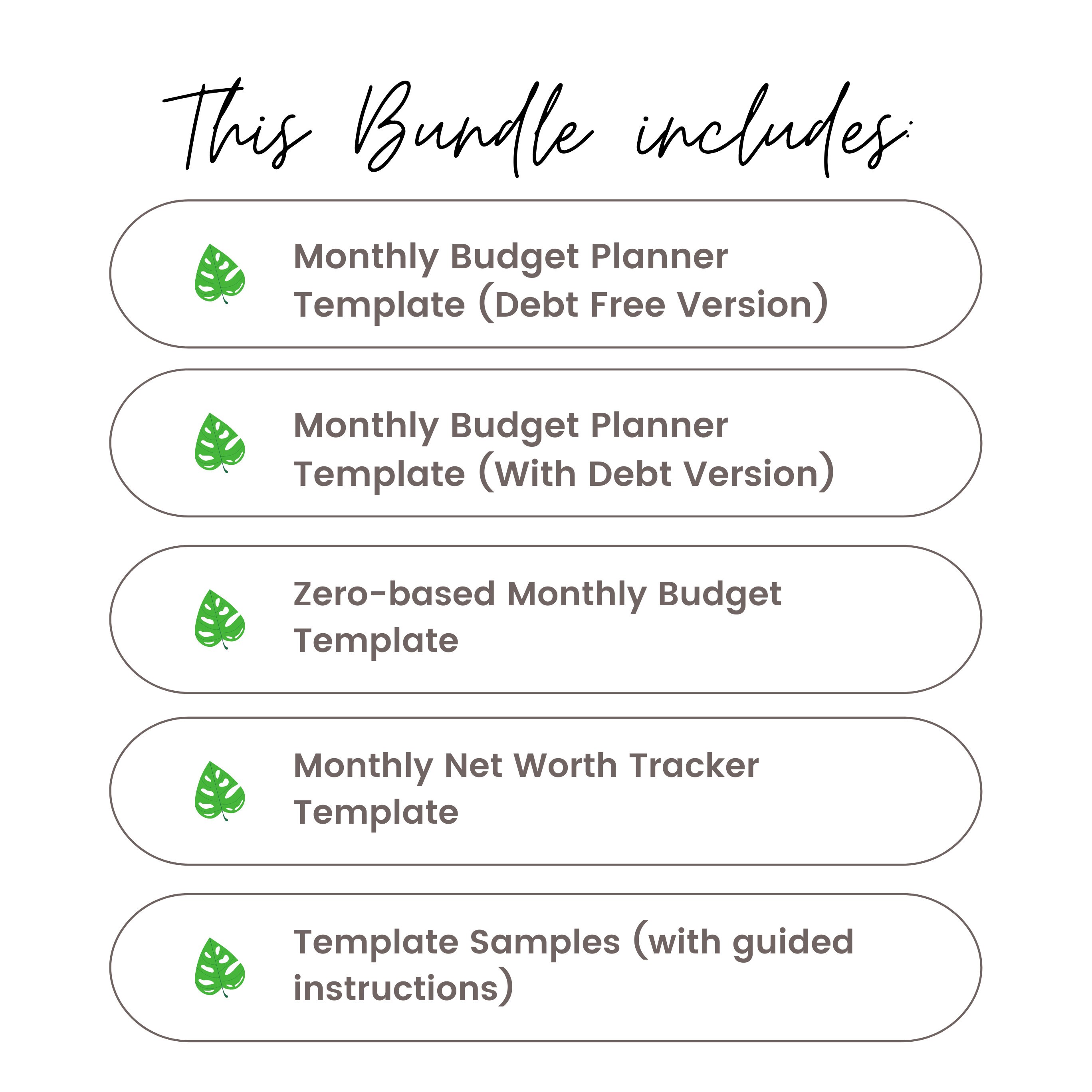 Monthly Budget Planner & Tracker Bundle | Zero Based Budget Templates ...