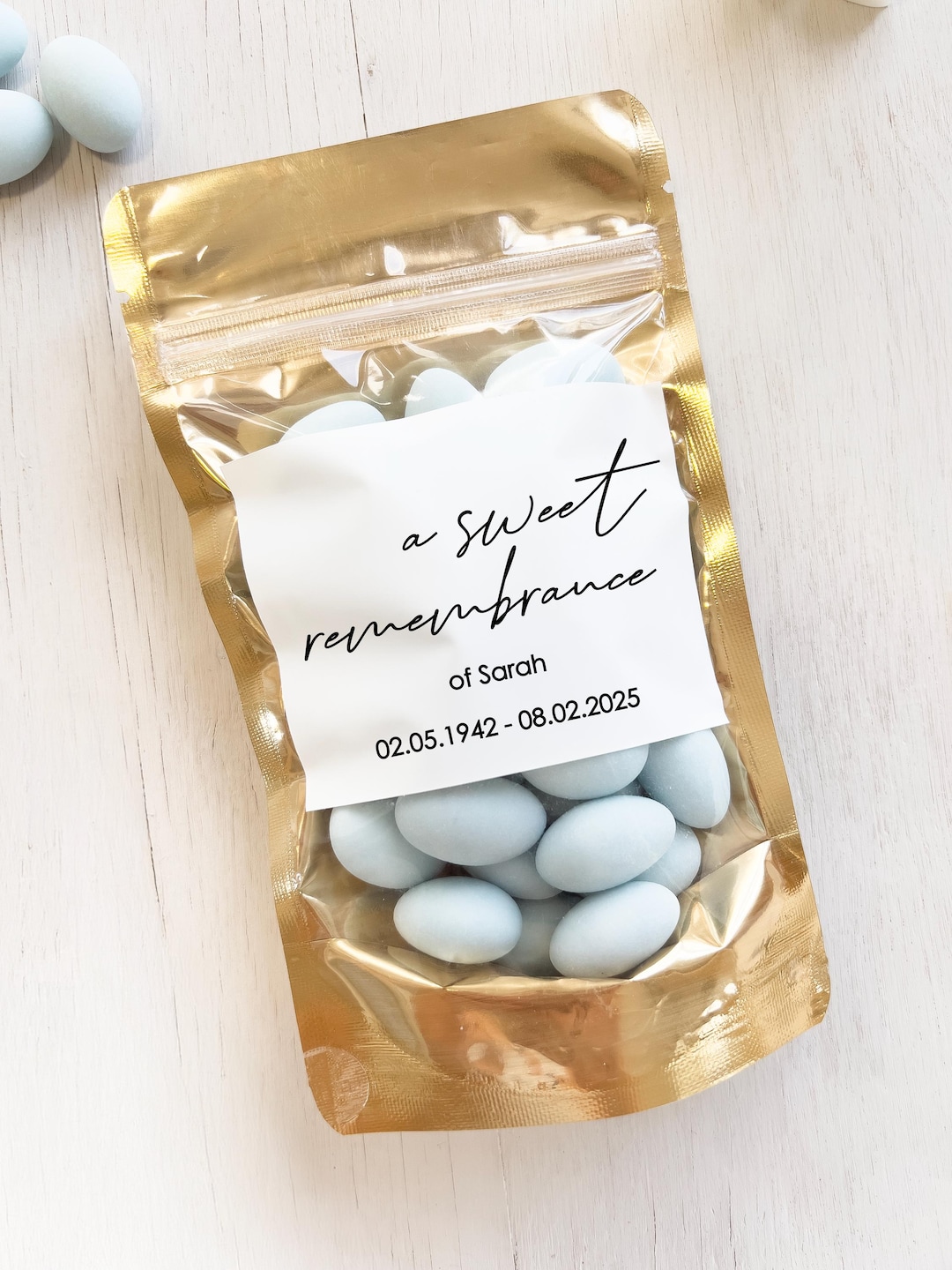 Personalized Memorial Favor Bags: Celebration of Life Treat Bags - Etsy