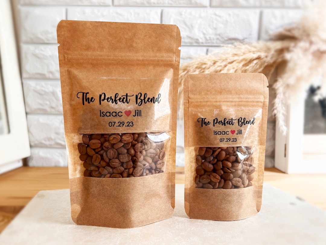 Personalized Coffee Favor Pouch, Perfect Blend Coffee Bags, Coffee ...