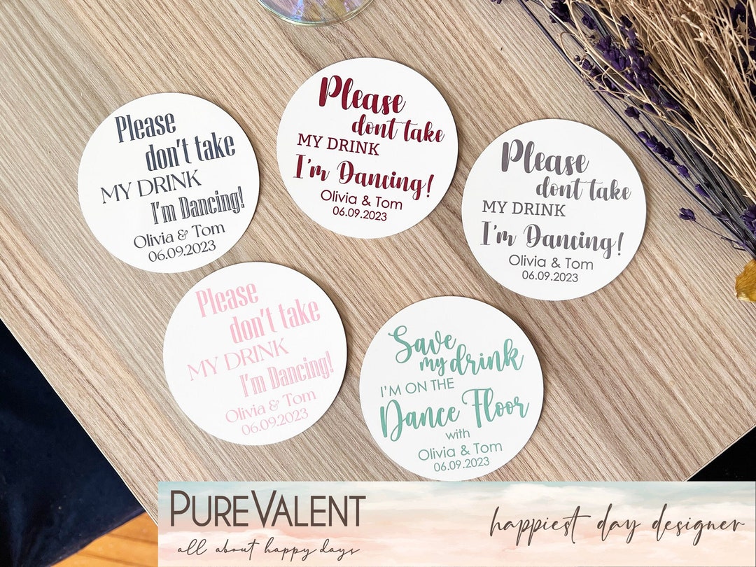 200 Pcs Personalized Wedding Party Drink Cover, Wedding Drink Cover ...