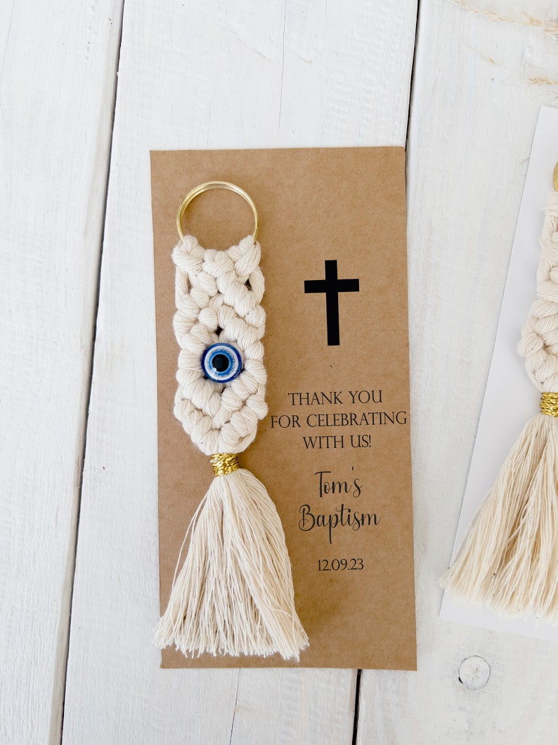 Handmade Evil Eye Bead Macrame Keychain Favors Personalized - Etsy