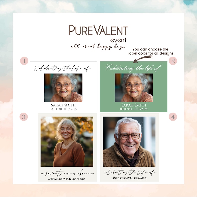 Personalized Memorial Favor Bags, Celebration of Life, Funeral ...