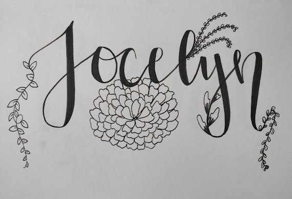 Custom Hand Lettering Name Art | Etsy