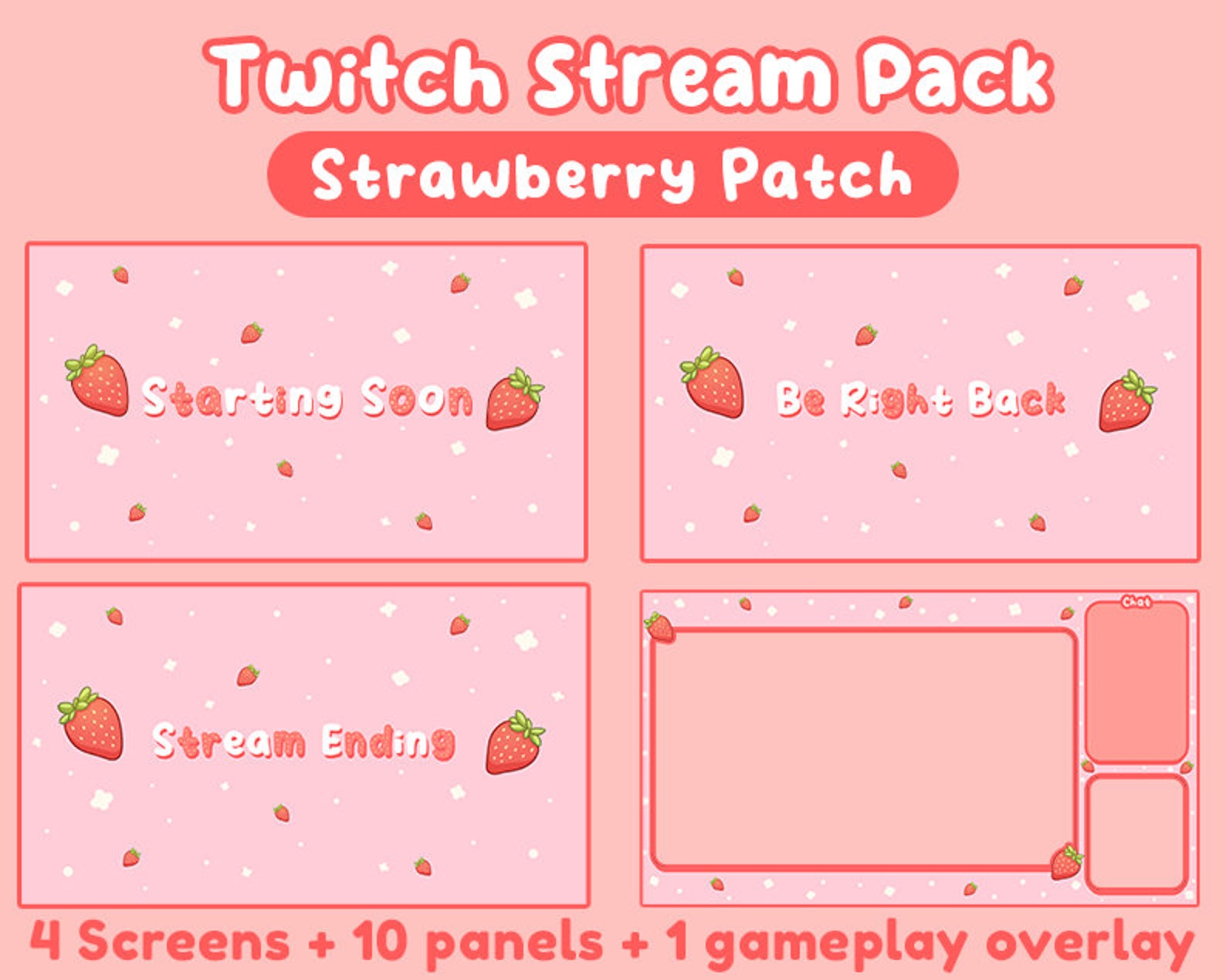 Strawberry Kawaii Lofi Cozy Stream Pack | Stream Scenes | Cozy ...