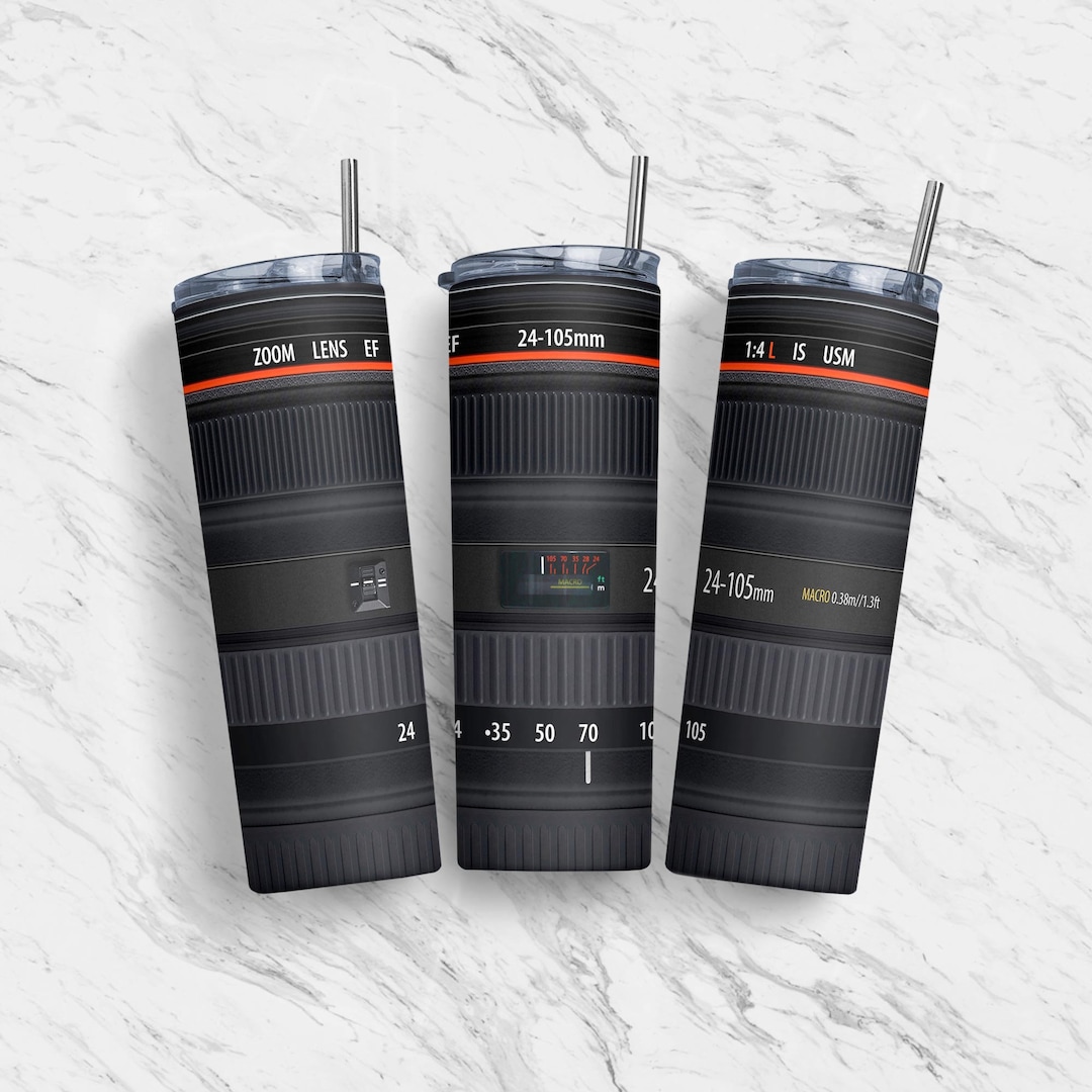 Camera Lens 20oz Tumbler Skinny Wrap, Seamless Sublimation Design ...